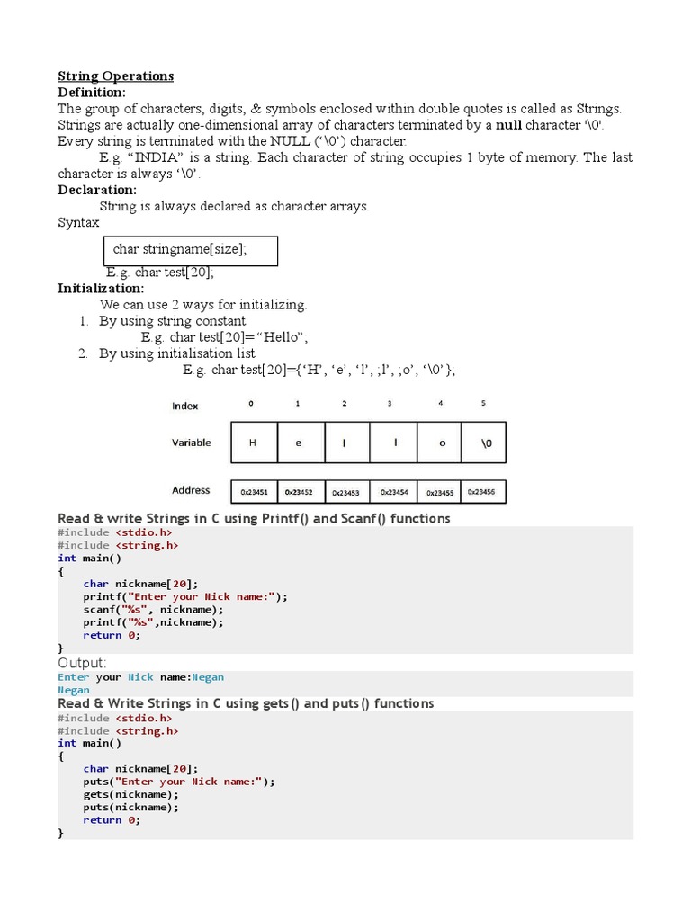 String | PDF | String (Computer Science) | C (Programming Language)