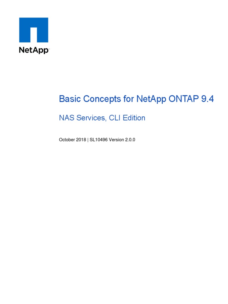 SL10496 Basic Concepts For NetApp ONTAP 9.4-NAS Services-CLI Edition-V2 ...