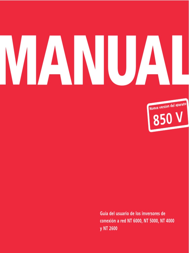 SUNWAYS NT2600 4000 5000 6000 Manual ES | PDF | Generador eléctrico | Relé