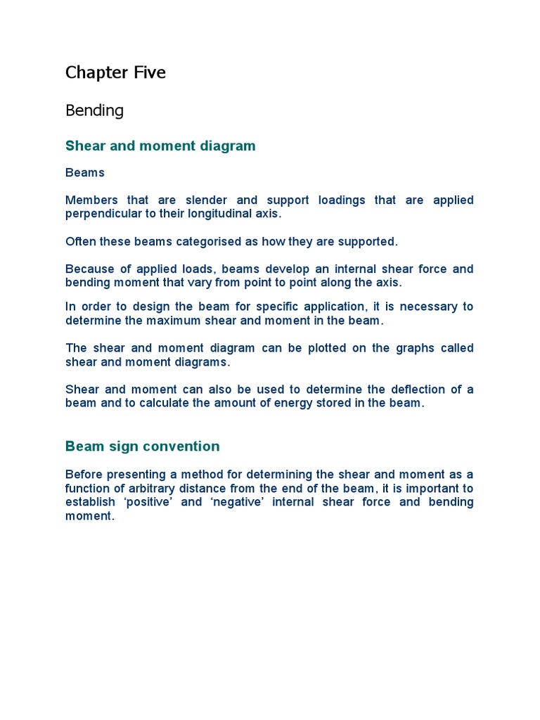 Chapter Five: Bending | PDF | Bending | Beam (Structure)