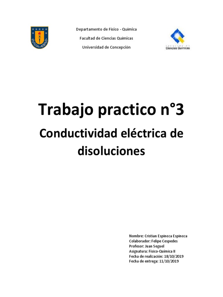 Conductividad Eléctrica en Disoluciones | PDF | Química | Química Física