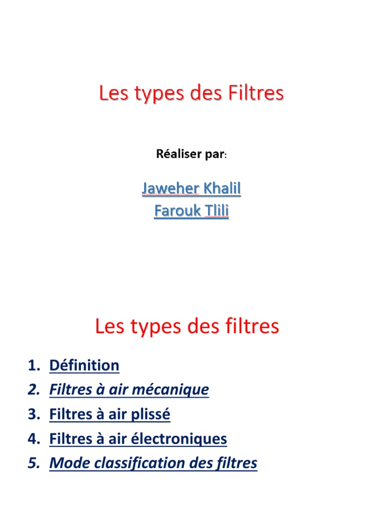 Les Types Des Filtres | PDF