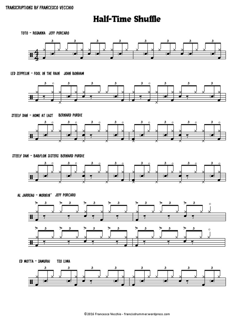 Half-Time Shuffle PDF | PDF | Musical Compositions | Drumming