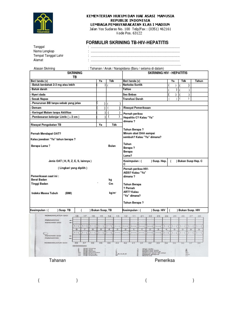Formulir Skrining TB | PDF