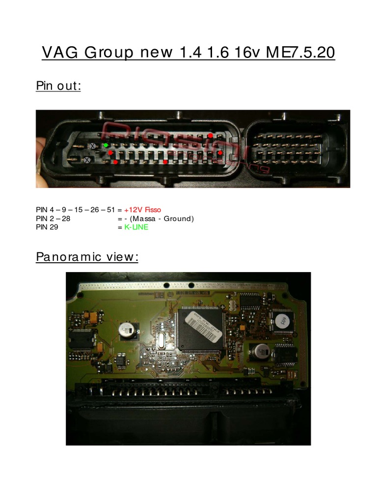 ME7.5.20 ECU Pinout Guide | PDF | Technology & Engineering