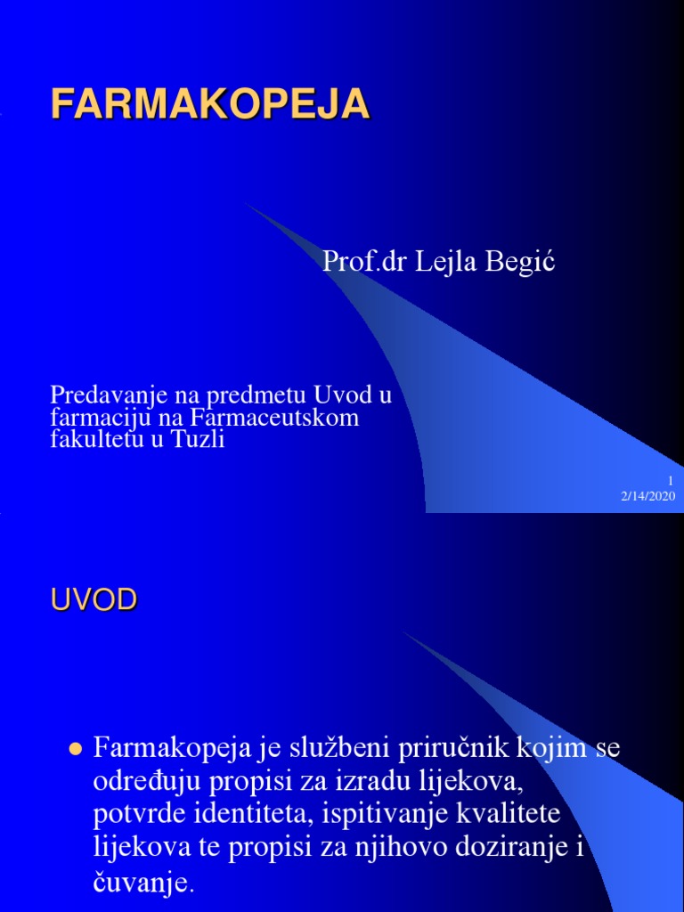 Farmakopeja | PDF