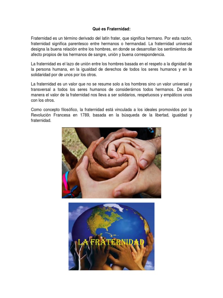 Definición y significado de fraternidad | PDF