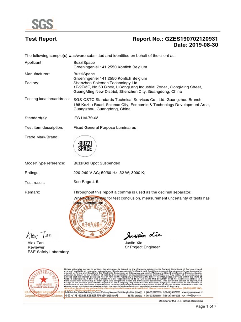 5093 IES LM79 Report DSS GZES190702120931 Combined PDF | Download Free ...