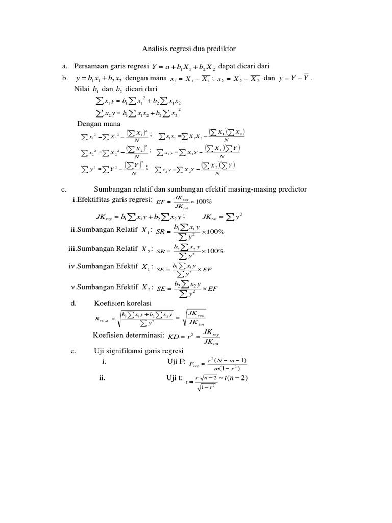 Analisis Regresi Dua Prediktor | PDF
