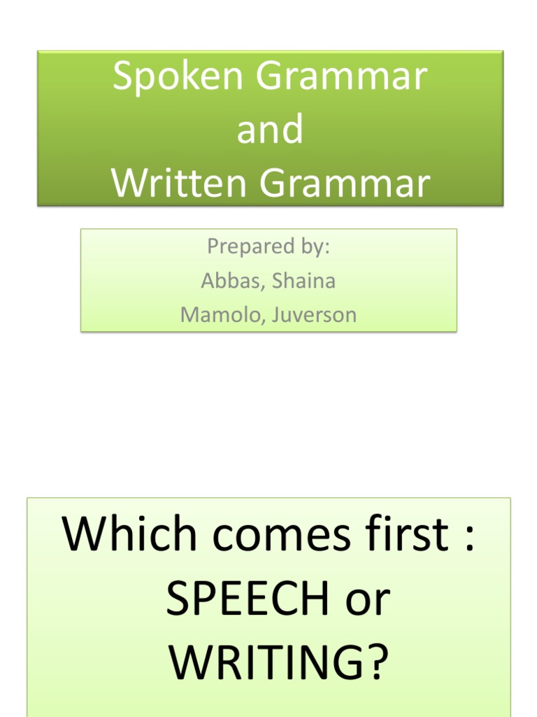 Spoken Grammar | PDF | Phrase | Ellipsis
