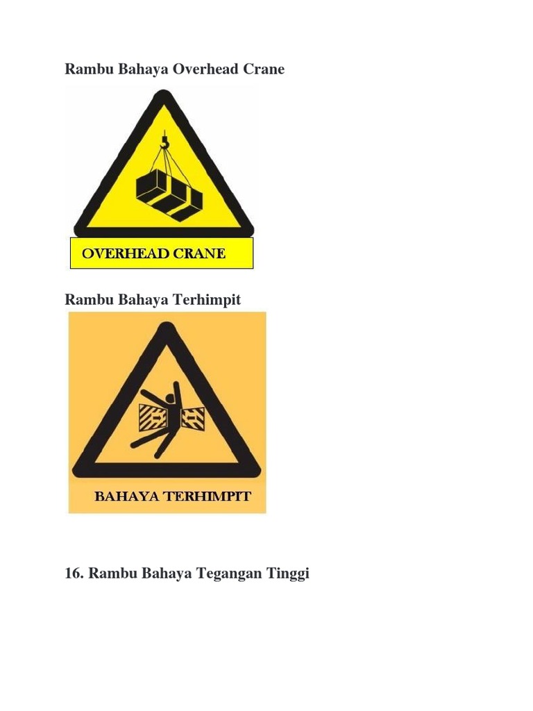 Rambu Bahaya Overhead Crane | PDF