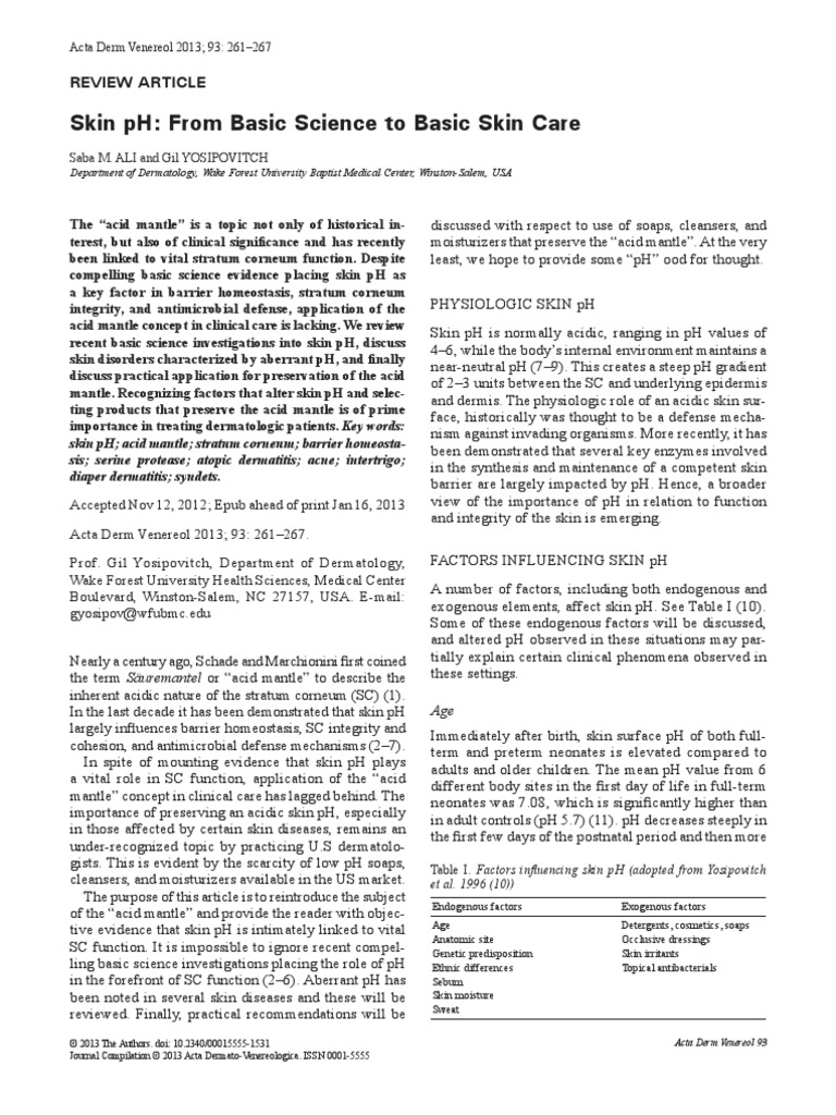 Skin PH PDF | PDF | Ph | Skin