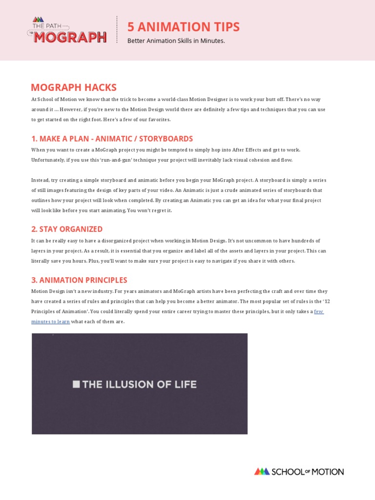 5 Animation Tips | PDF | Animation