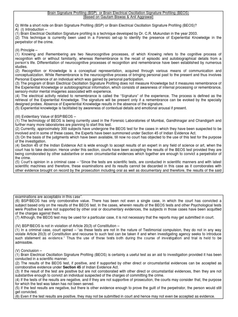 Brain Signature Profilling | Download Free PDF | Circumstantial ...