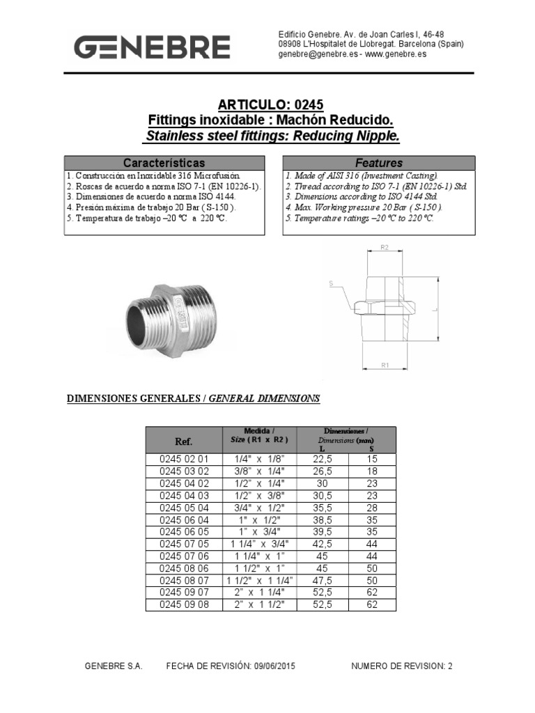 Reduccion Bushing MNTP-MNTP | PDF