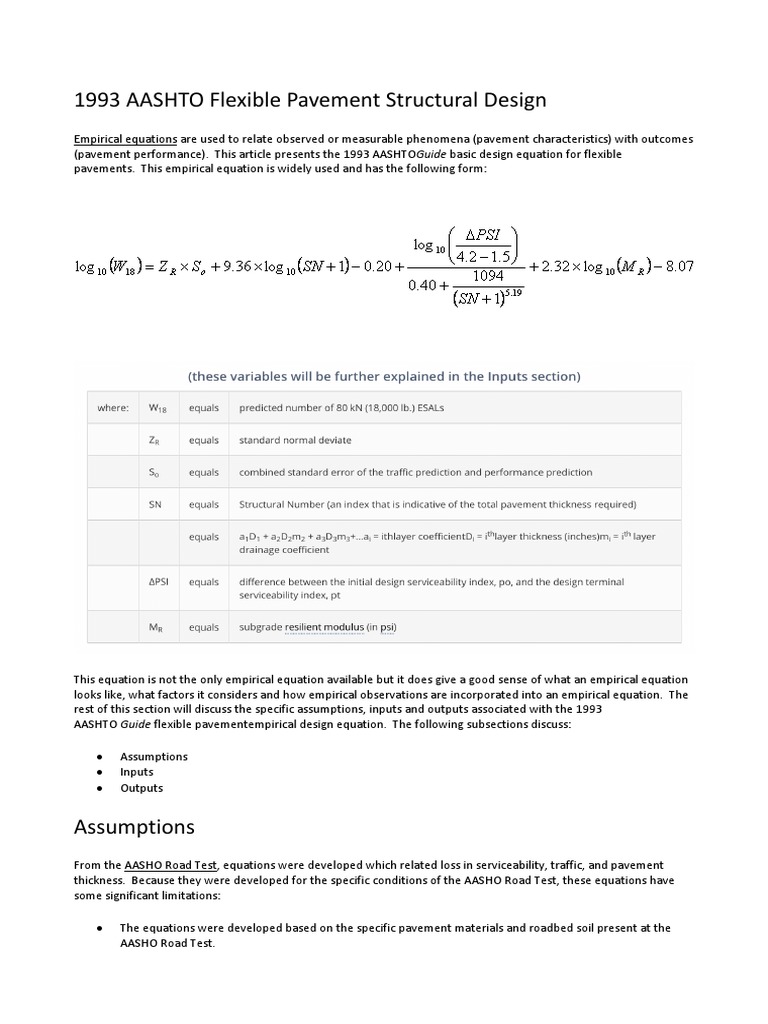 1993 AASHTO Flexible Rigid Pavement Structural Design | PDF | Road ...