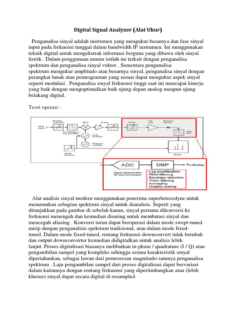 Digital Signal Analyzer (Alat Ukur) | PDF