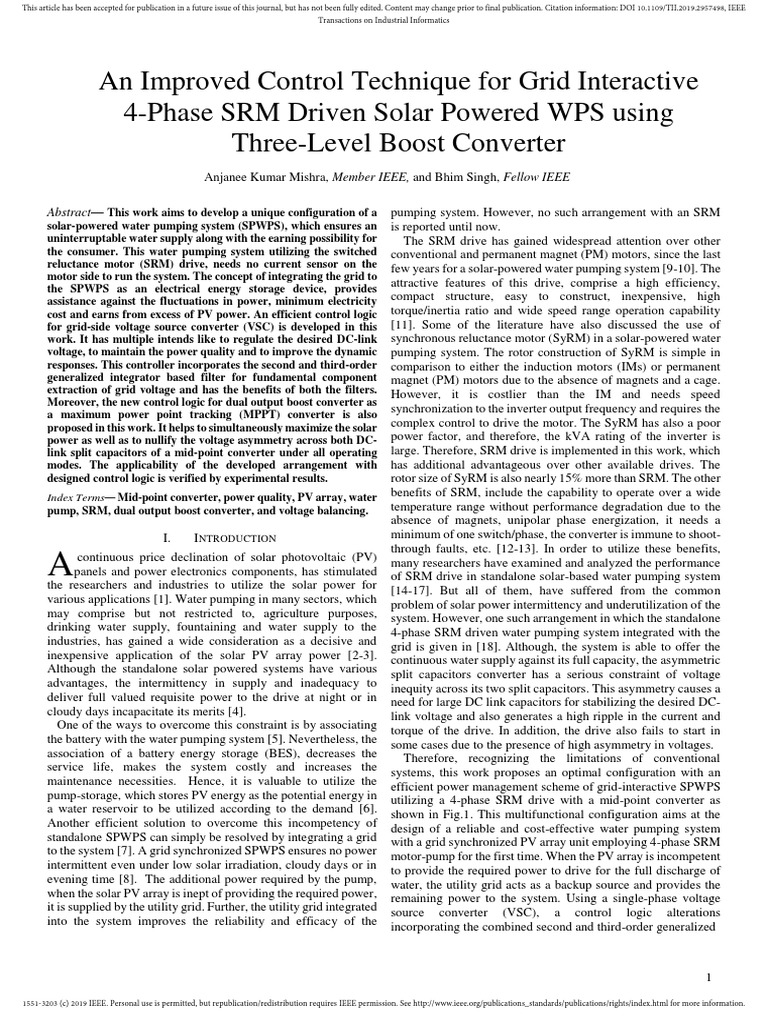 An Improved Control Technique For Grid Interactive 4-Phase SRM Driven ...
