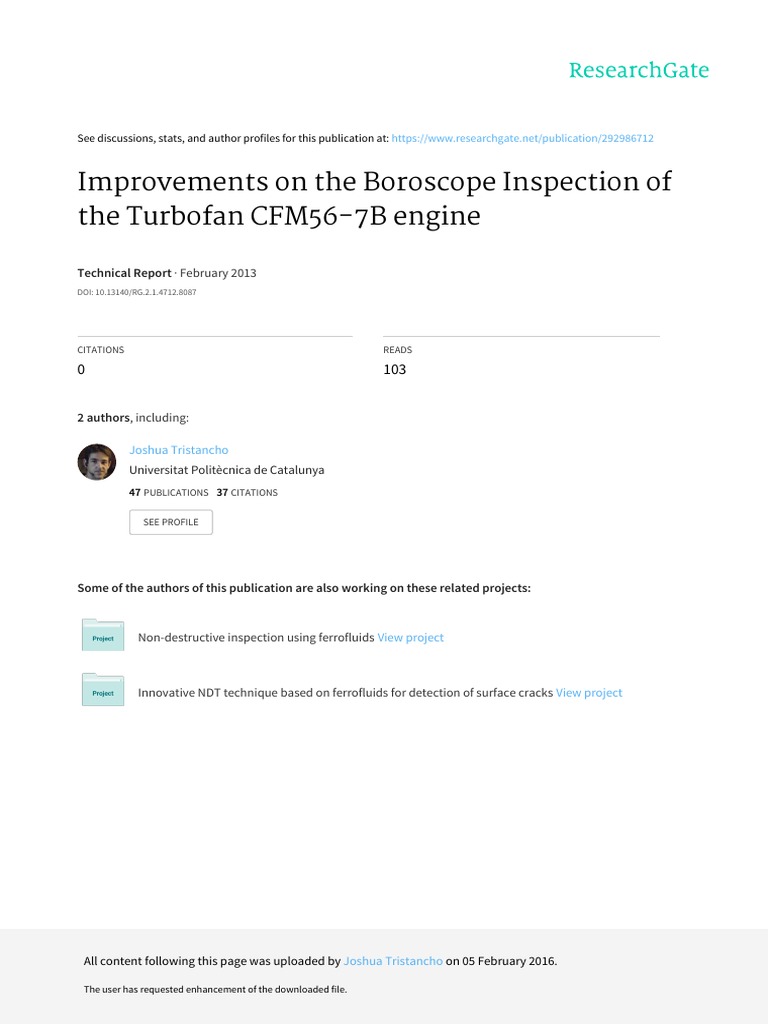 Mejoras en Inspección Boroscópica CFM56-7B | PDF | Energía y recursos ...