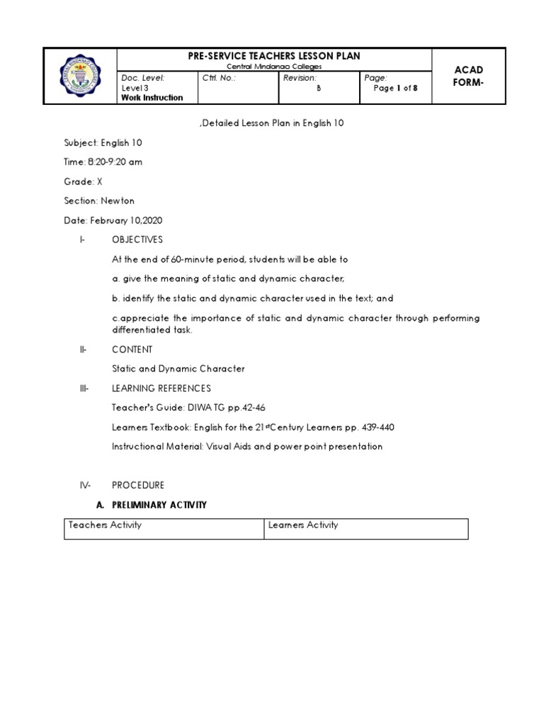 Static and Dynamic Lesson Plan | PDF | The Hunchback Of Notre Dame ...