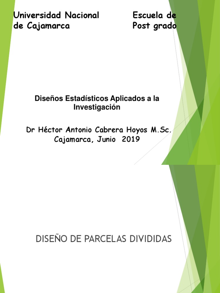 Diseño de Parcelas Divididas en Investigación | PDF | Probabilidades y ...
