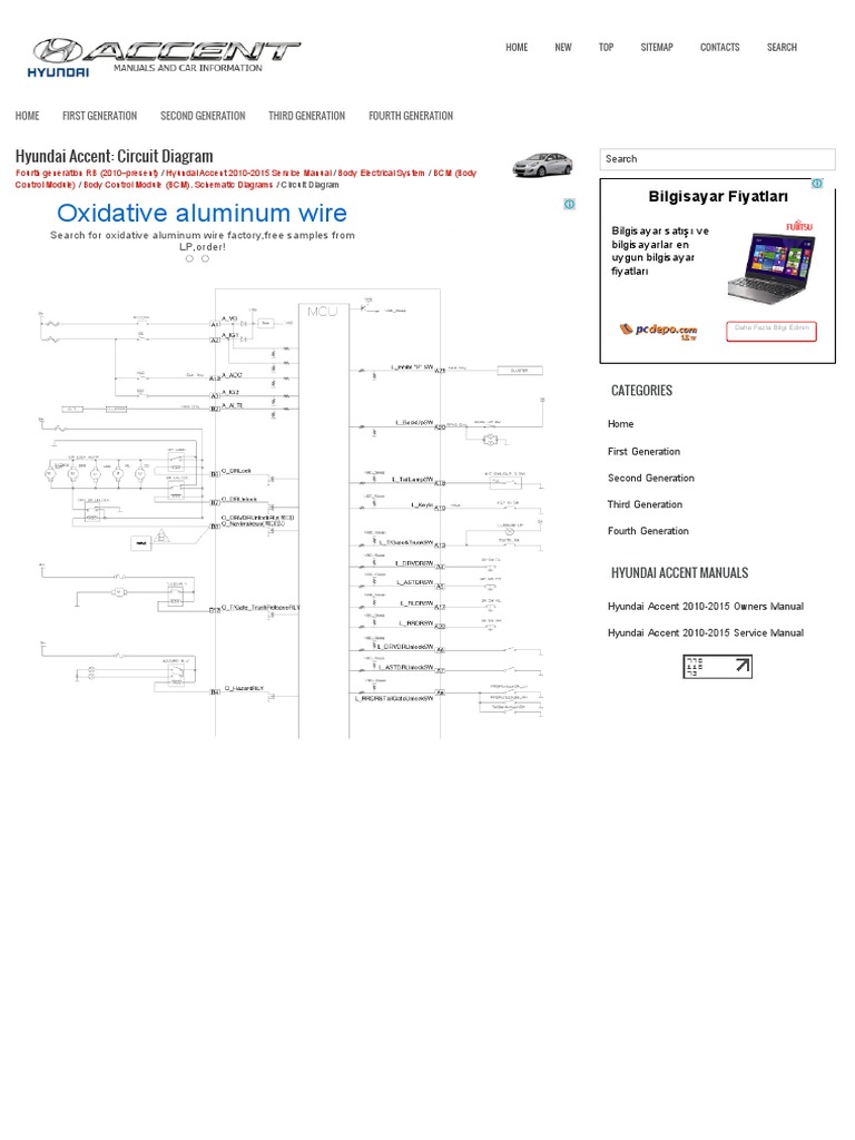 Hyundai Accent - Circuit Diagram - Body Control Module (BCM) | PDF ...