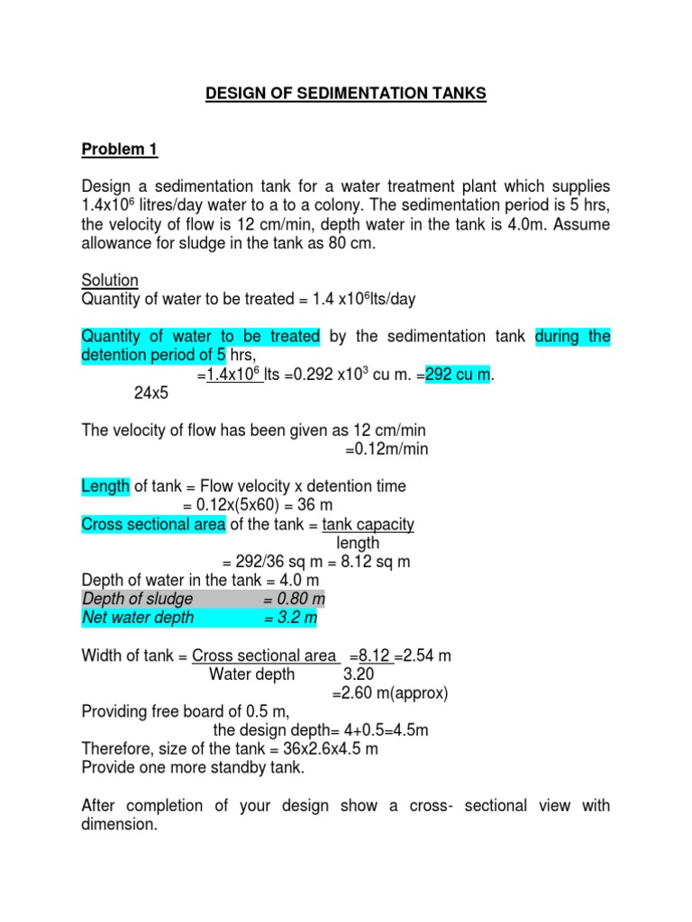 Design of Sedimentation Tanks | PDF | Transparent Materials | Civil ...