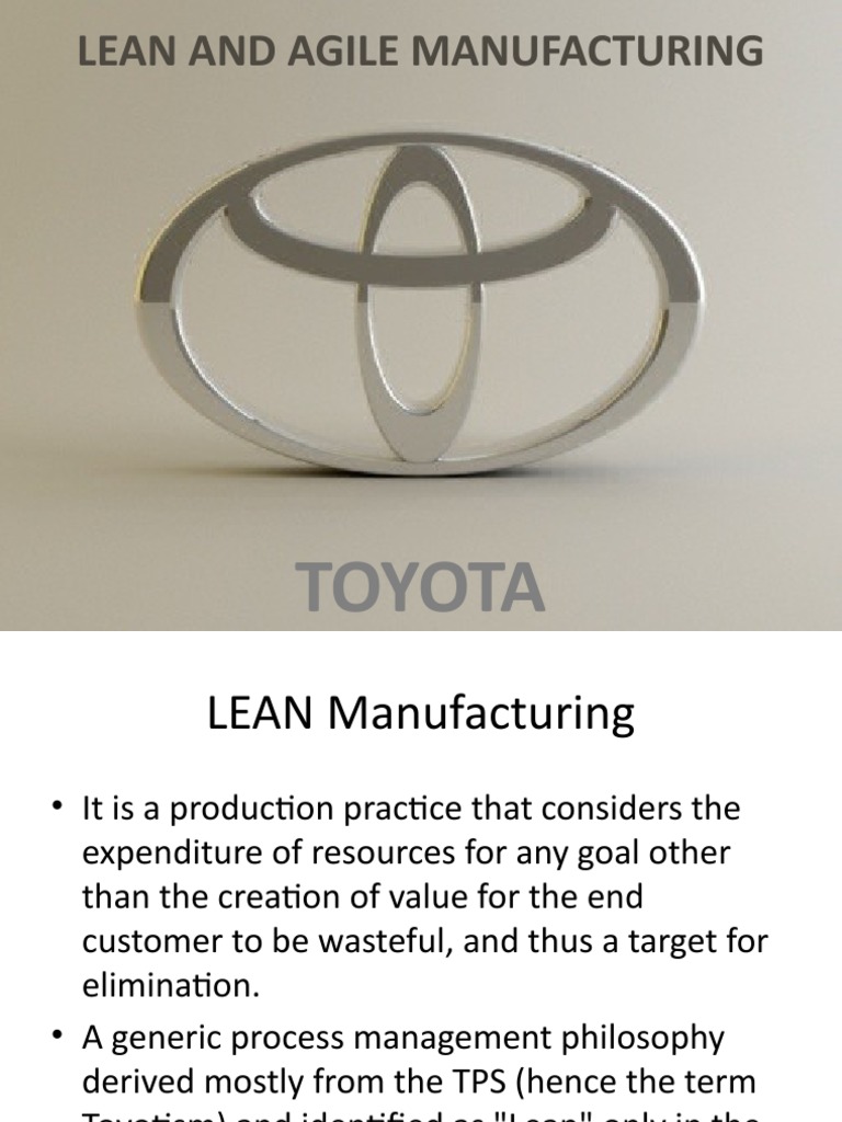Lean and Agile Manufacturing: Toyota | PDF