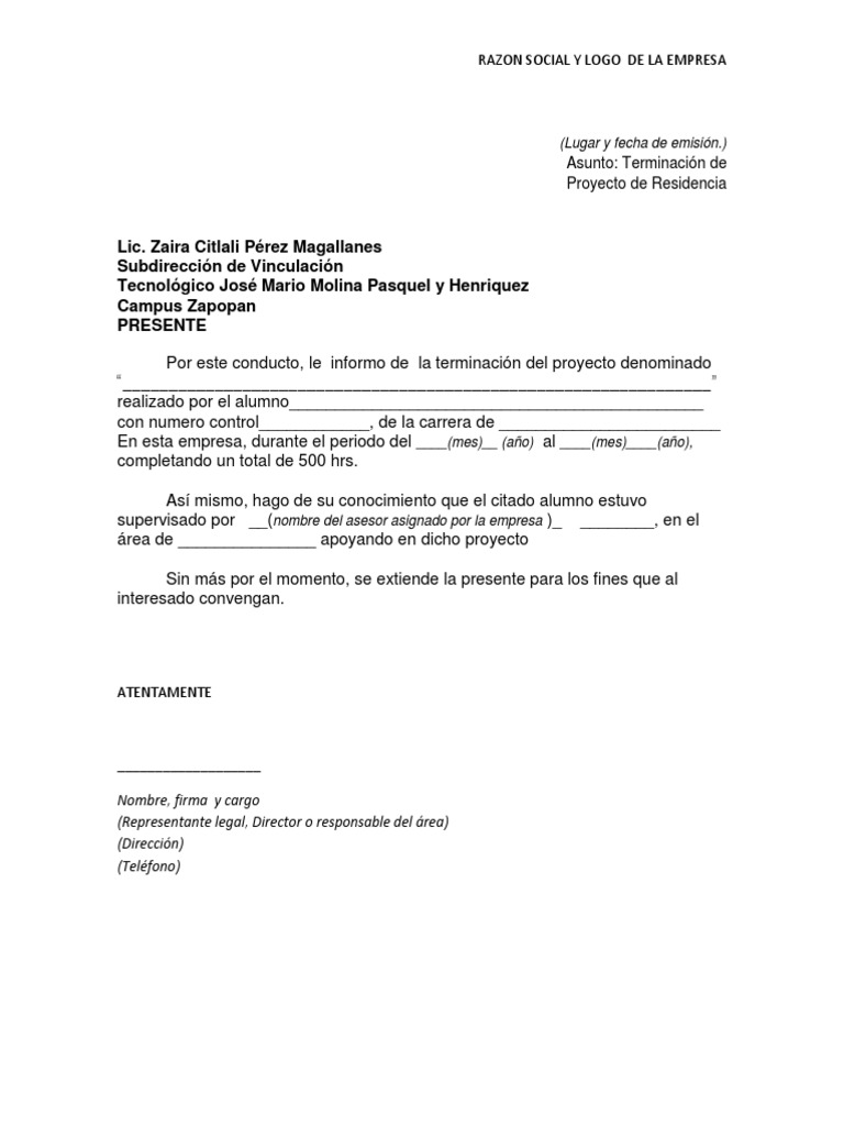 Oficio de Terminacion | PDF