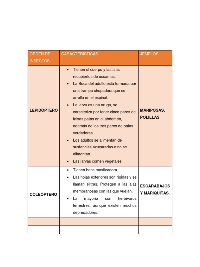 Orden de Insectos Carlos | PDF | Ciencia y matemáticas