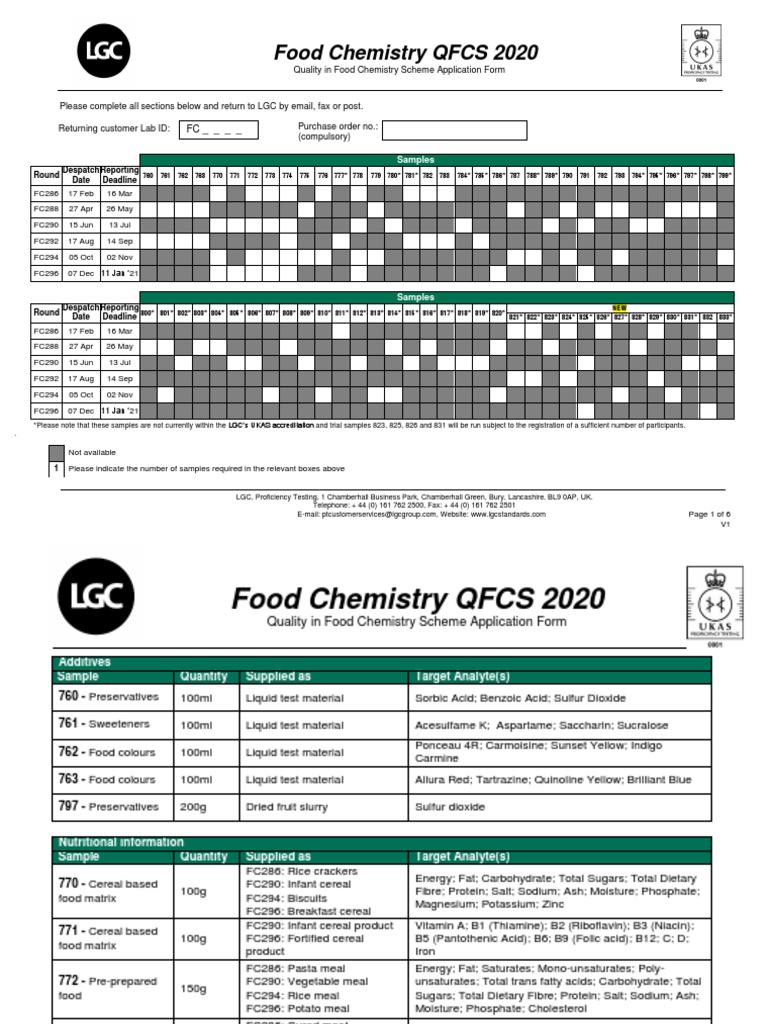LGC - QFCS-Web Application Form 2020 V1 PDF | PDF | Omega 3 Fatty Acid ...