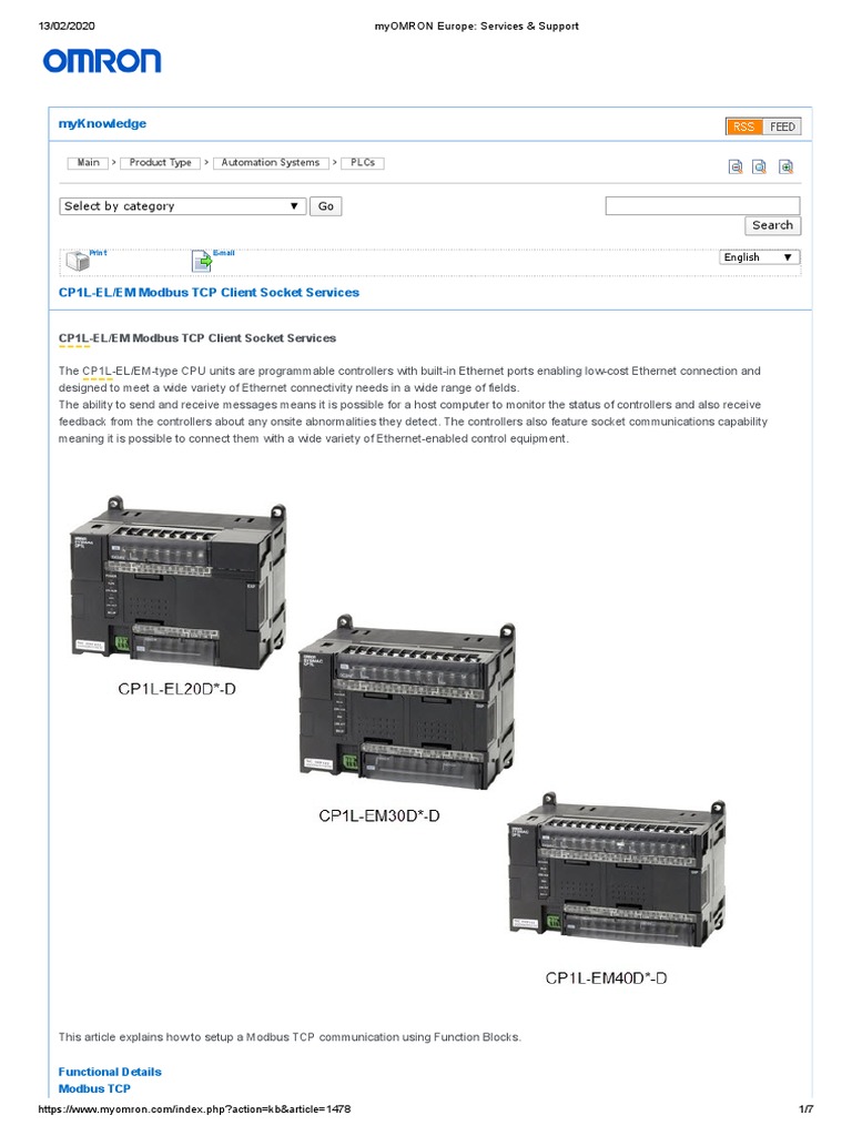 CP1L-EL - EM Modbus TCP Client Socket Services PDF | PDF | Network Socket | Transmission Control ...