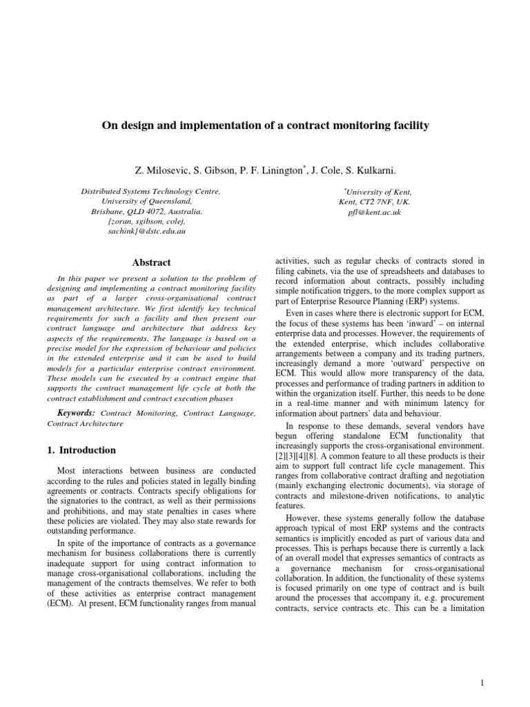 Contract Management Facility | PDF | Conceptual Model | Business Process