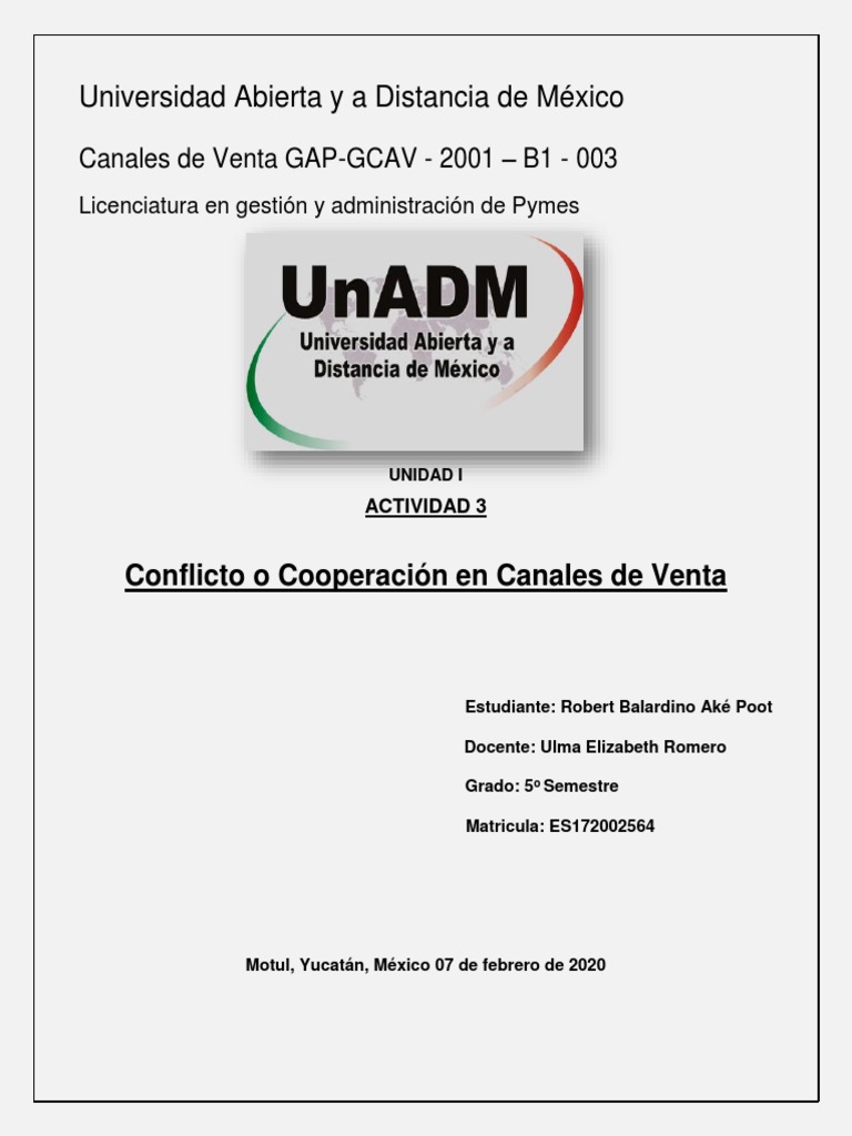 Gcav U1 A3 Roap | PDF | Al por menor | Marketing