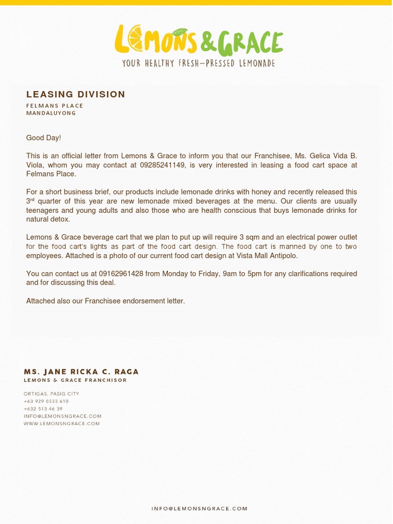 Franchise Endorsement for Felmans Place | PDF | Law