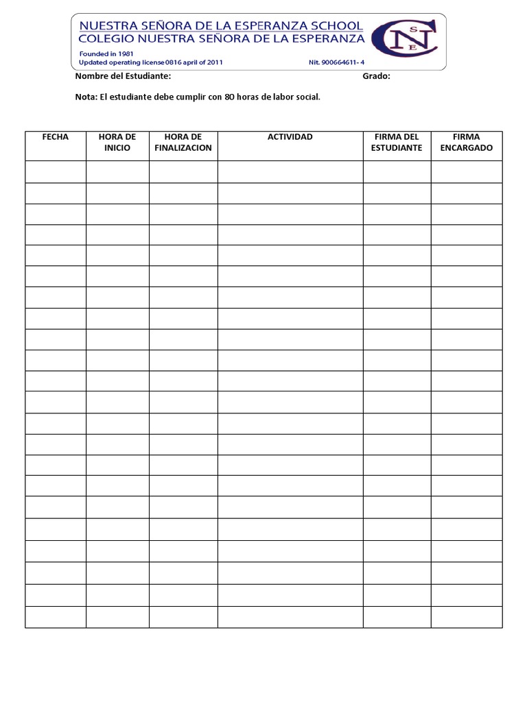 Formato Labor Social | PDF