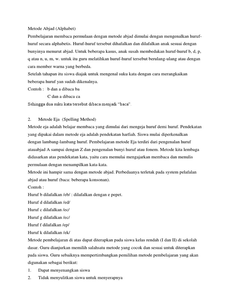 Metode Membaca | PDF