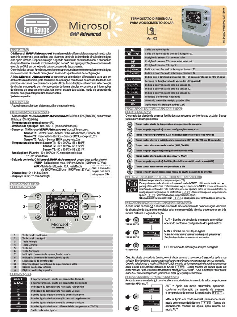 Full Gauge - Microsol BMP Advanced PDF | PDF | Temperatura | Fahrenheit