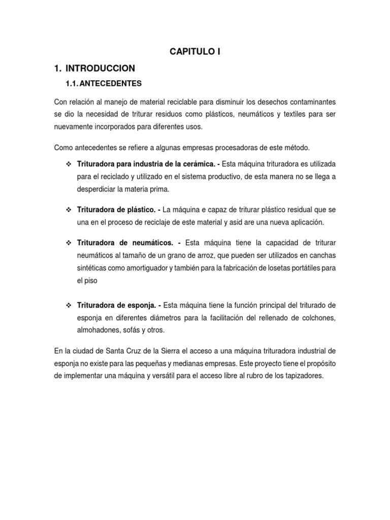 Capitulo I Introduccion | PDF | Reciclaje | Residuos