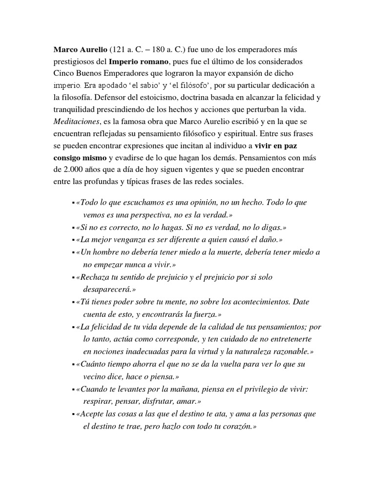 Frases de Marco Aurelio | PDF