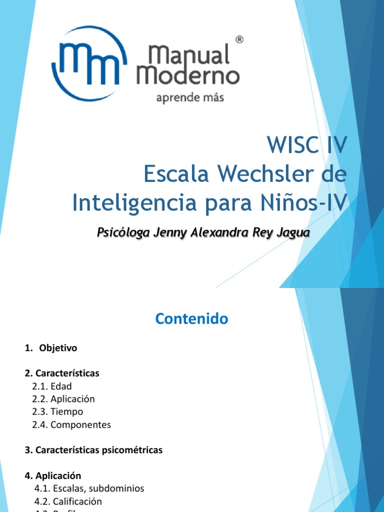 Presentación de WISC IV | PDF | Ciencia cognitiva | Cognición