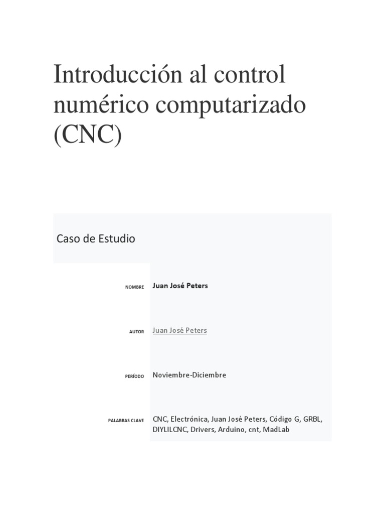 Introducción Al Control Numérico Computarizado | PDF | Control numerico | Almacenamiento de ...