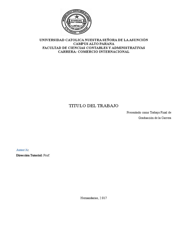 CARATULA TFG Y ESQUEMA DE TFG 1 | PDF | Cognición | Science