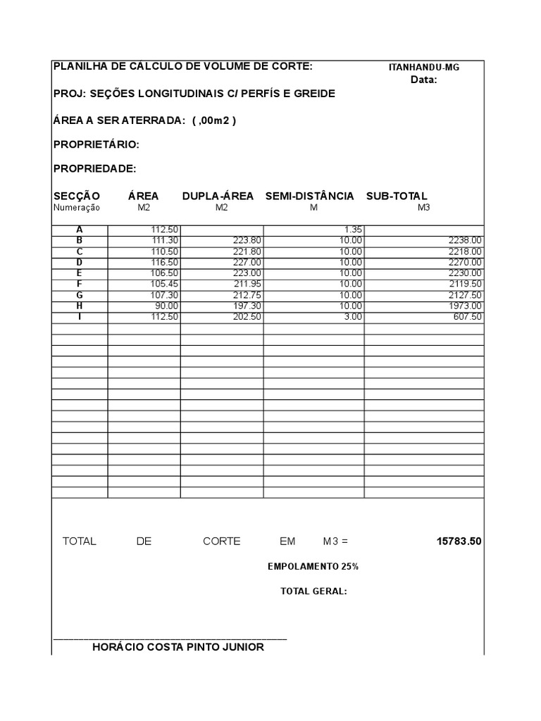 Planilha DNIT | PDF