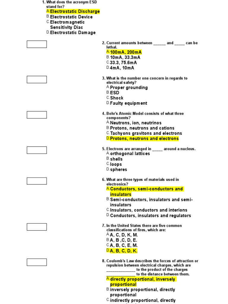 For ECT Exam | PDF | Ion | Electrostatic Discharge