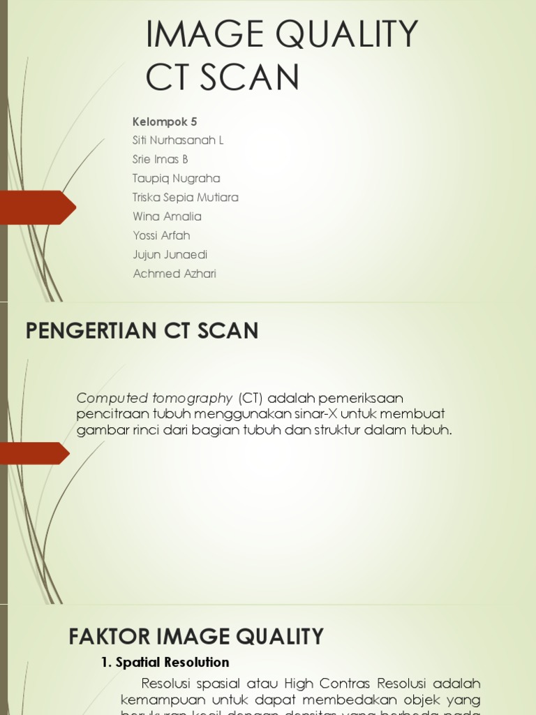 Image Quality CT Scan-1 | PDF | Teknologi & Rekayasa