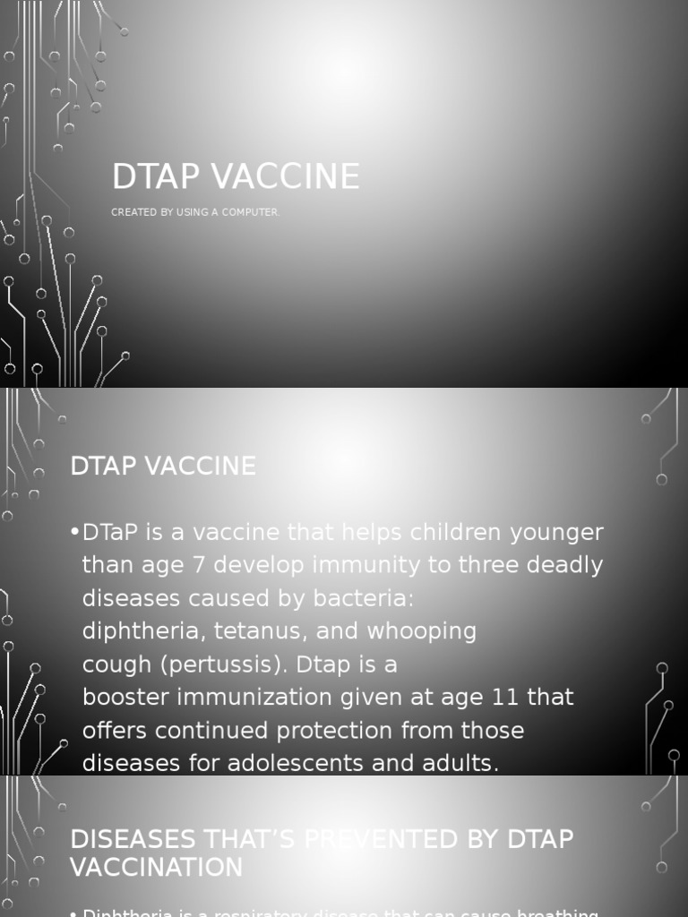 DtAp Vaccine | PDF | Children's Health | Epidemiology