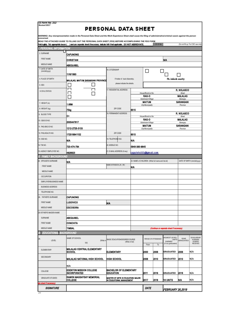 PDS Form No (DEPED) | PDF | Passport | Government