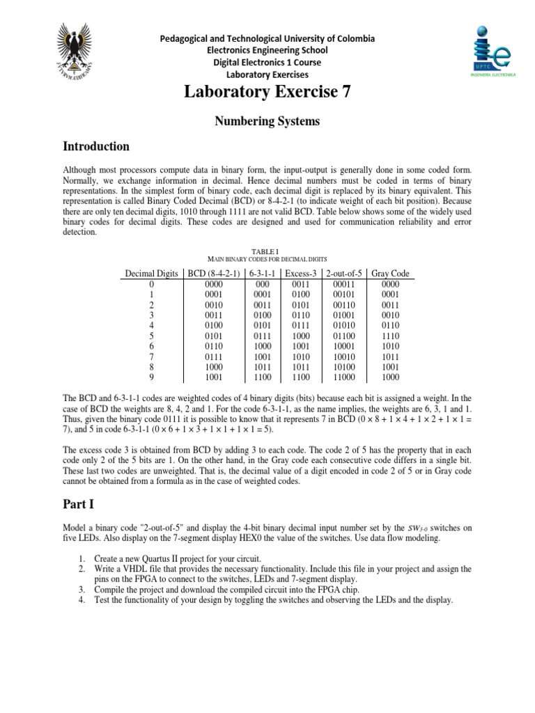 Laboratory Exercise 7 | PDF | Binary Coded Decimal | Bit