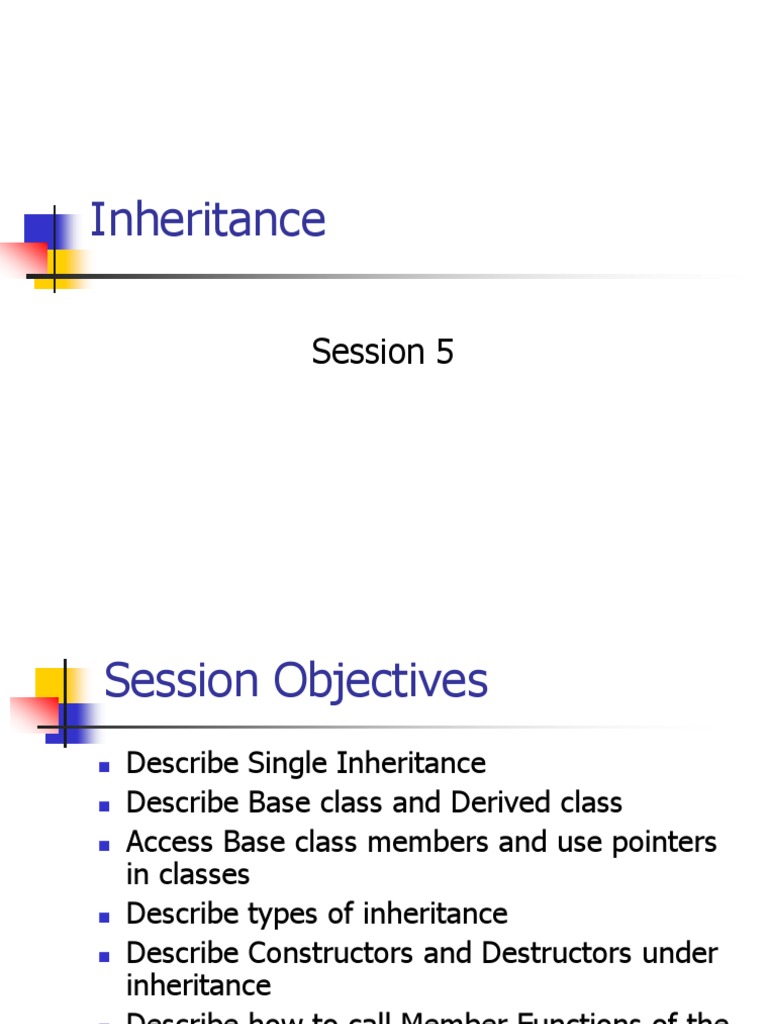 Session 5 Pdf Class Computer Programming Inheritance Object